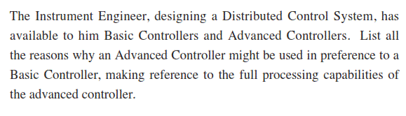 Solved The Instrument Engineer, designing a Distributed | Chegg.com