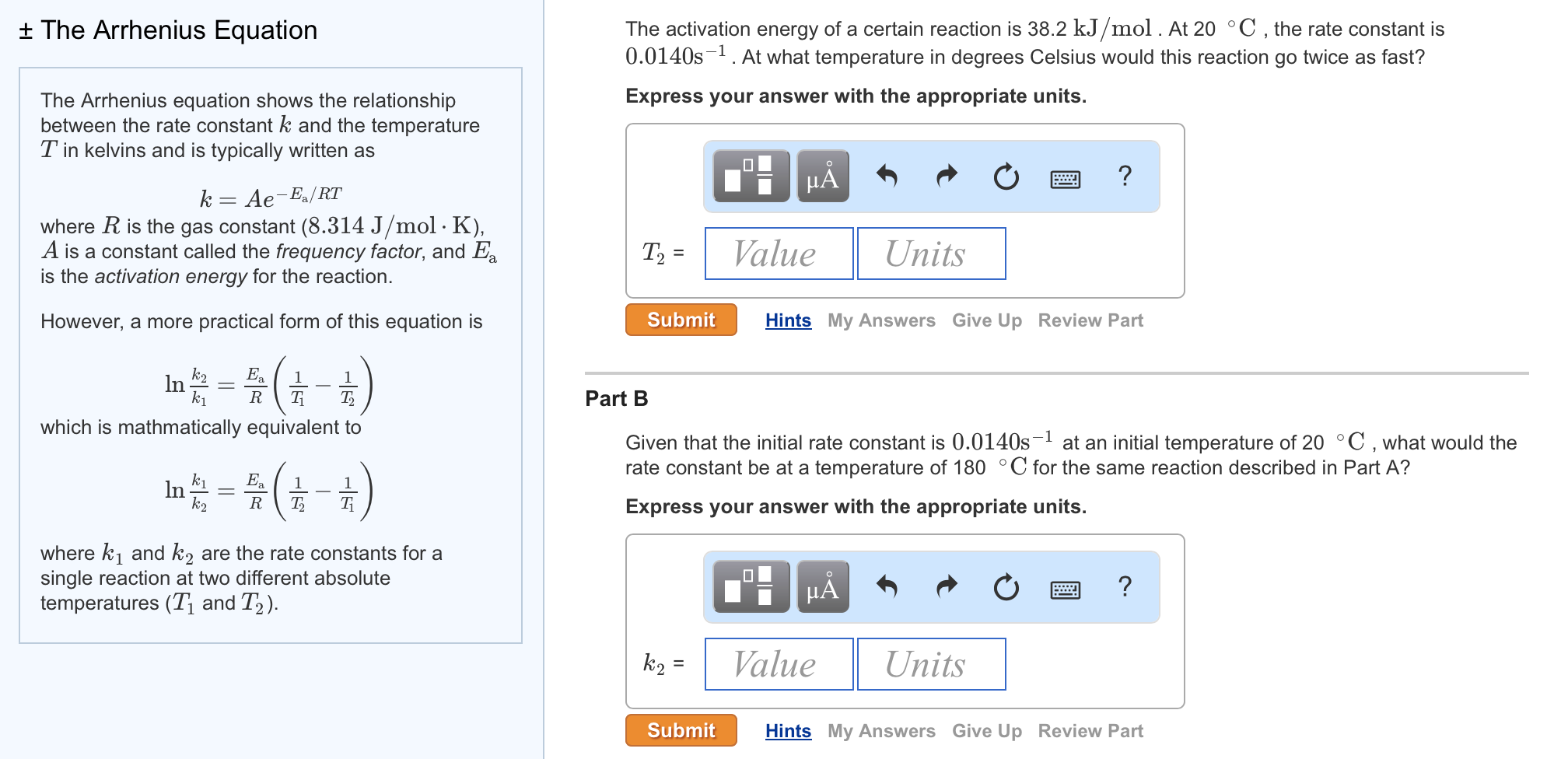 Solved The Arrhenius Equation The Arrhenius equation shows | Chegg.com