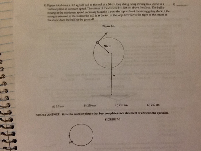 Solved A 3.0 kg. ball tied to the end of a 50 cm long string | Chegg.com