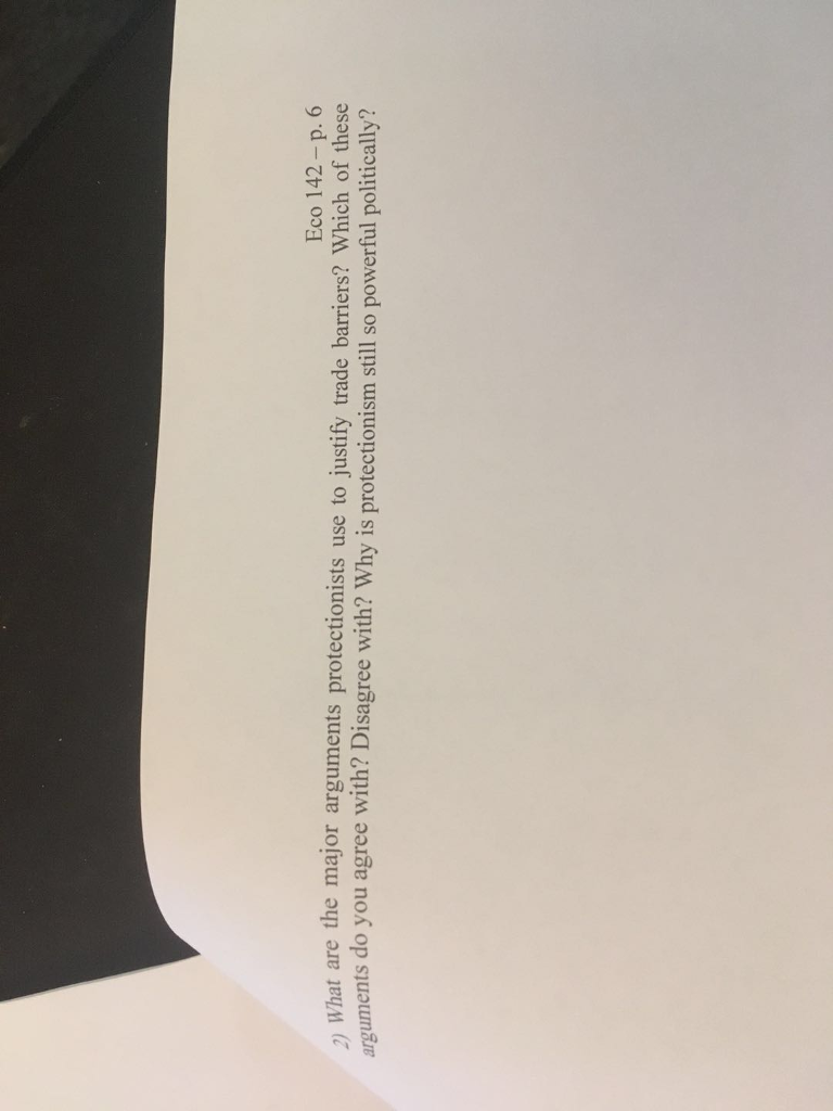Solved Eco 142-?. 6 2) What are the major arguments | Chegg.com
