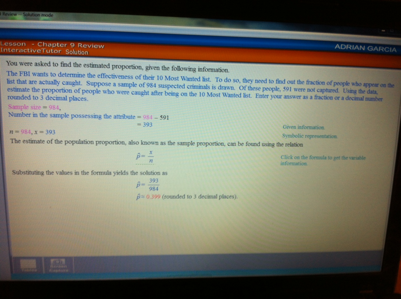 Solved You were asked find the estimated proportion given | Chegg.com