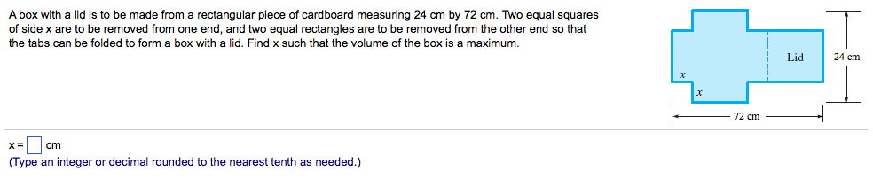 Solved A box with a lid is to be made from a rectangular | Chegg.com