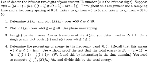 Solved Let ab denote the leftmost two digits of your student | Chegg.com