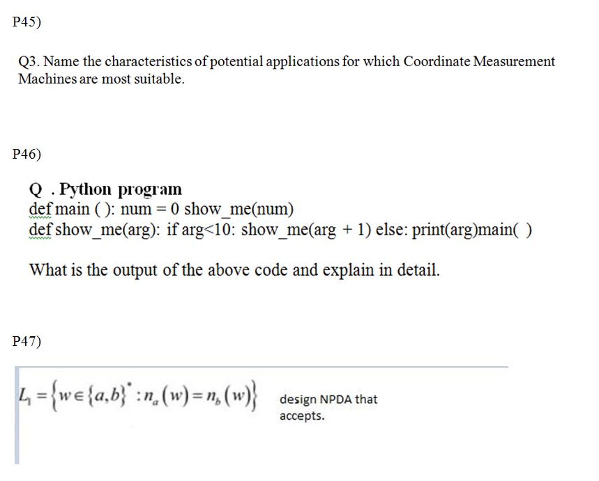 Solved Name the characteristics of potential applications | Chegg.com