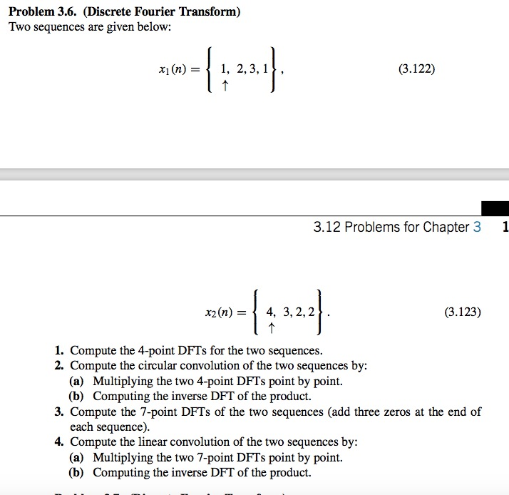 Solved Problem 3.6. (Discrete Fourier Transform) Two | Chegg.com