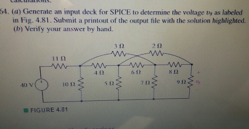 Solved Generate an input deck for SPICE to determine the | Chegg.com