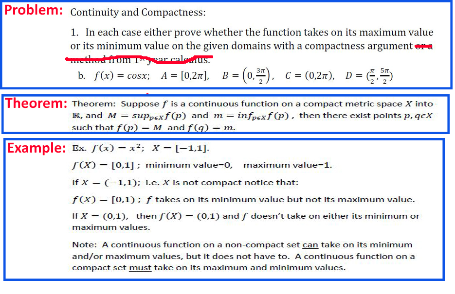 Solved Problem: Continuity and Compactness: 1. In each case | Chegg.com