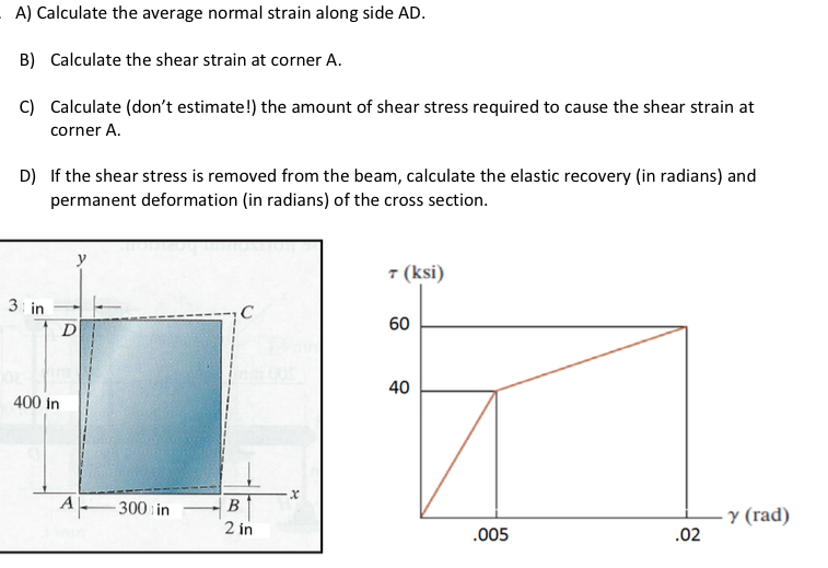 A) Calculate the average normal strain along side | Chegg.com