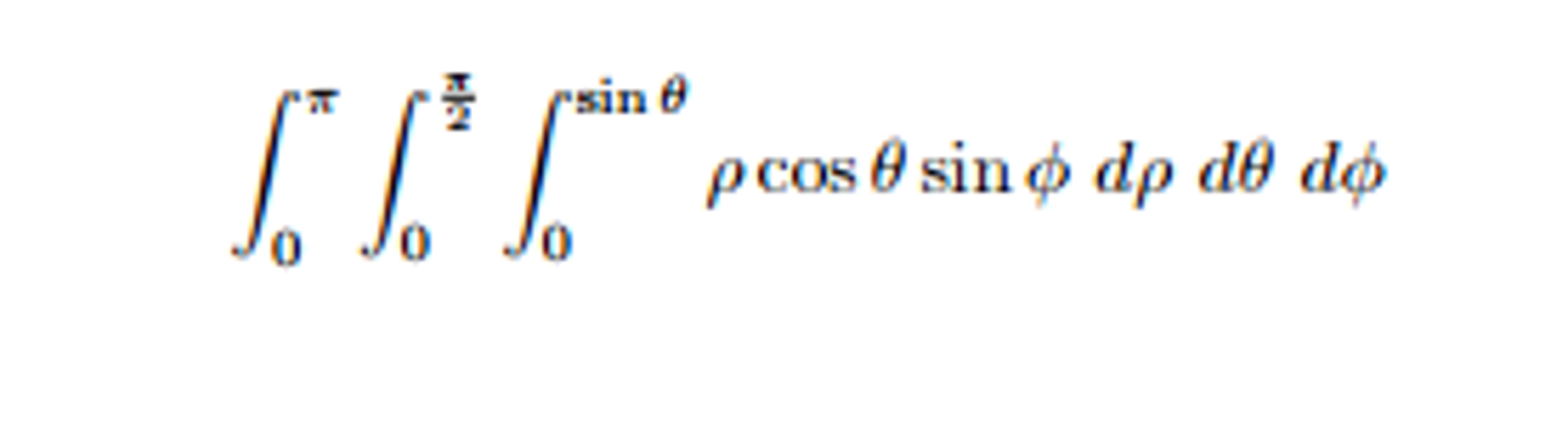 Solved integral: integral_0^pi integral_0^pi/2 | Chegg.com