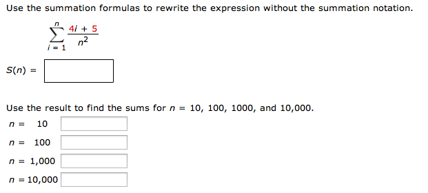 Solved Use the summation formulas to rewrite the expression | Chegg.com