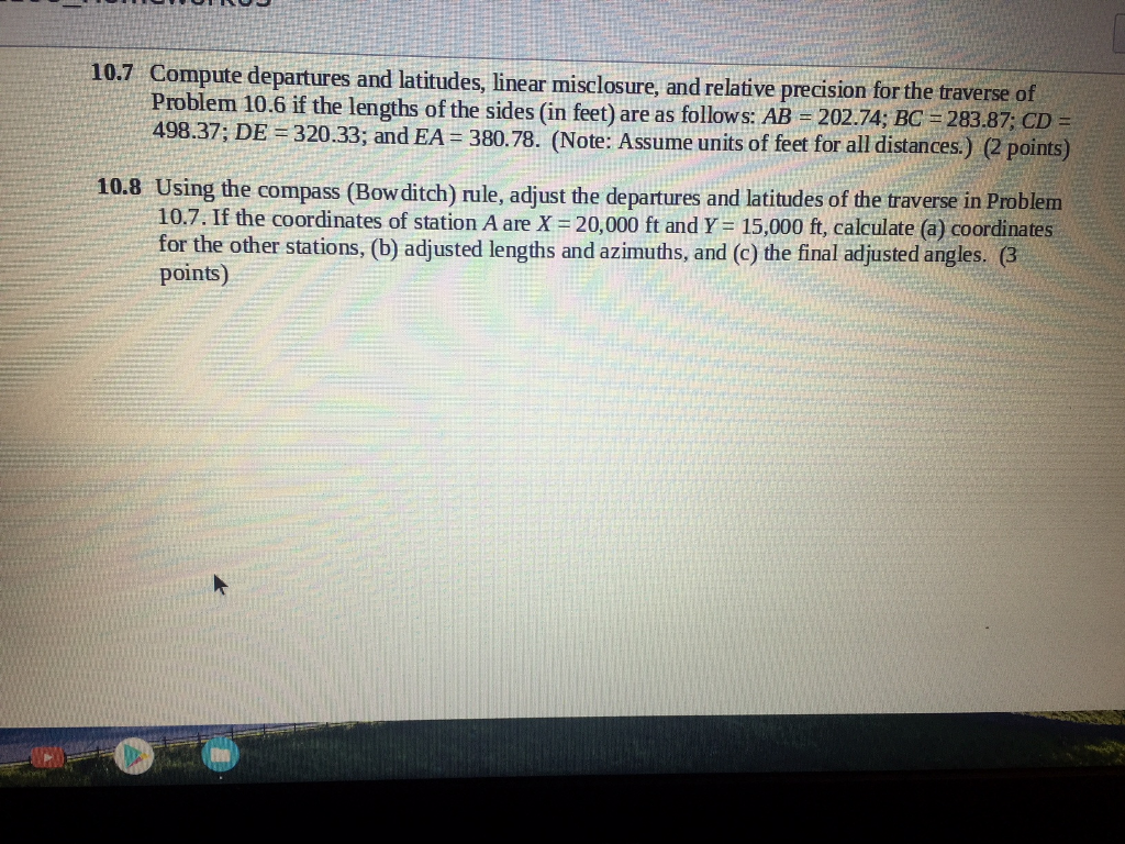 10 7 Compute Departures And Latitudes Linear