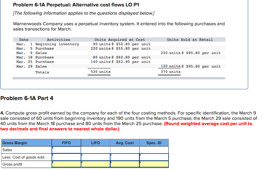 Solved Problem 6-1A Perpetual: Alternative cost flows LO P1 | Chegg.com