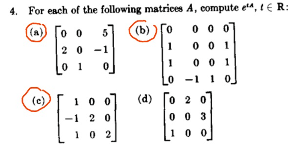 Solved 4. For each of the following matrices A, compute eta, | Chegg.com