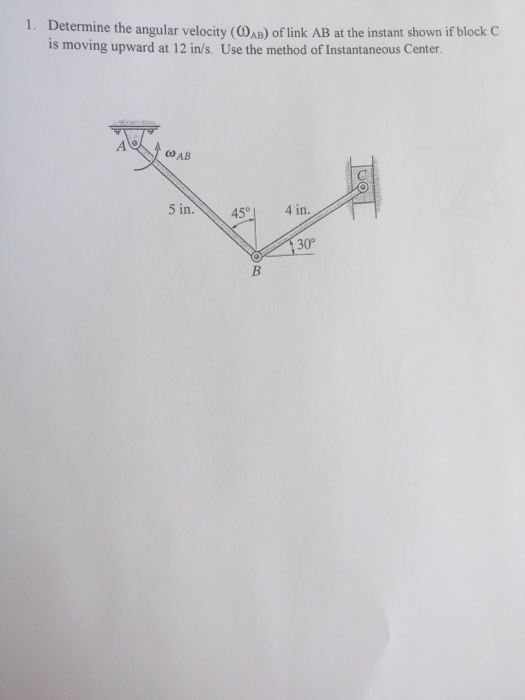 Solved Determine the angular velocity (omega_AB) of link AB | Chegg.com