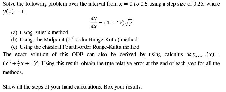 Solved Solve the following problem over the interval from x | Chegg.com