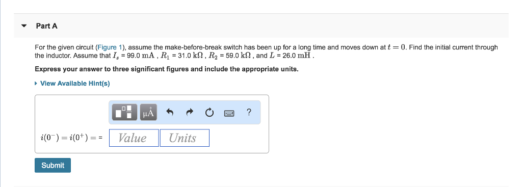 Solved Learning Goal: To analyze an RL circuit to determine | Chegg.com