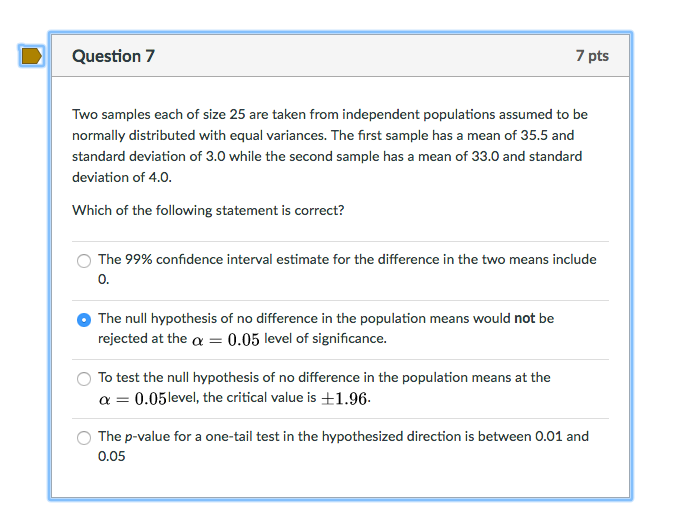 Solved Two samples each of size 25 are taken from | Chegg.com