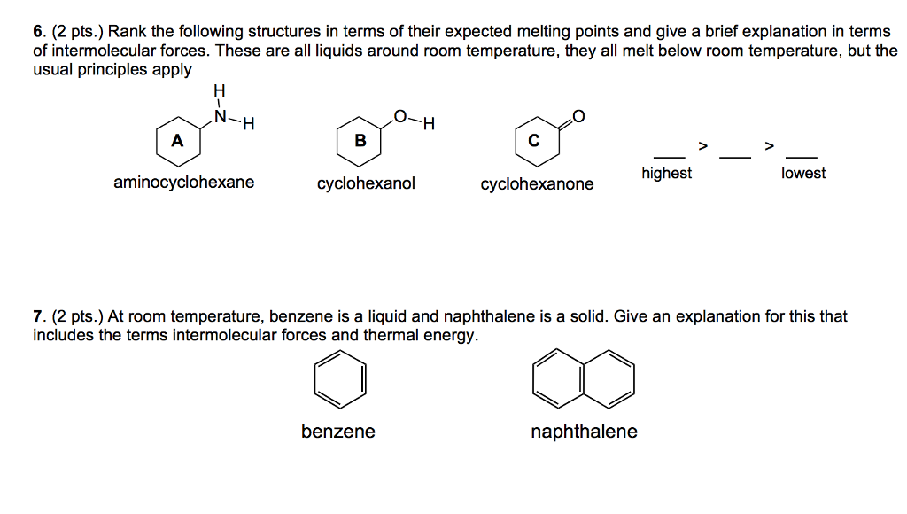 Solved Rank the following structures in terms of their | Chegg.com