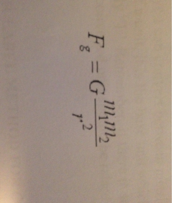 Solved Fg = G m1m2/r^2 | Chegg.com