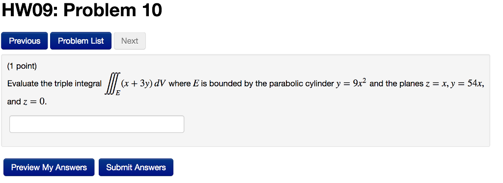 Solved HW09: Problem 10 Previous Problem List Next (1 point | Chegg.com