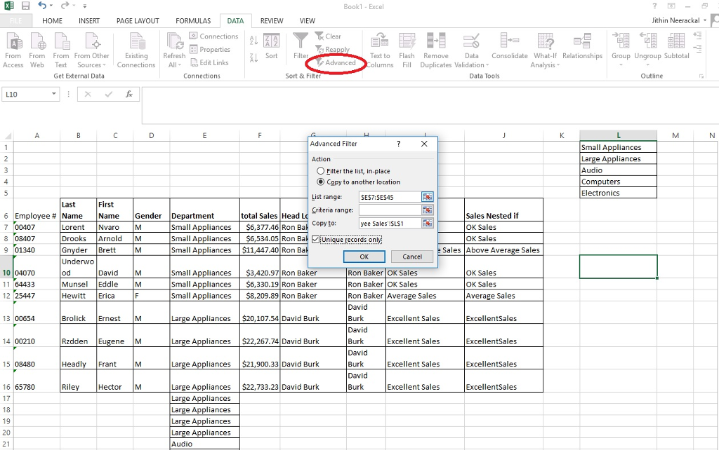 From the records on L1, copy and paste the results | Chegg.com