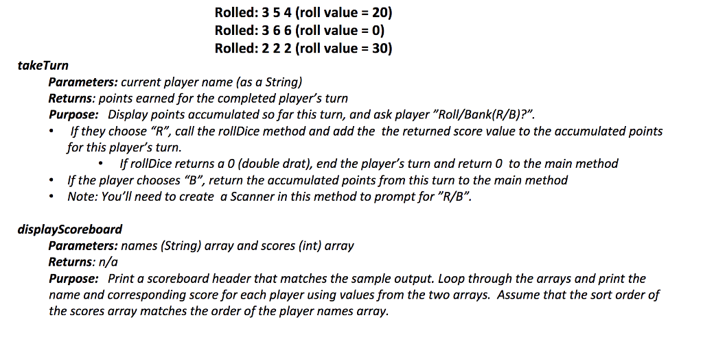 Solved Dice game for 2-8 players Game Play Each player takes | Chegg.com
