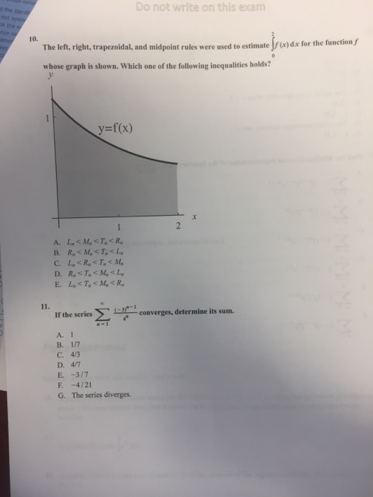 Solved The left, right, trapezoidal, and midpoint rules were | Chegg.com