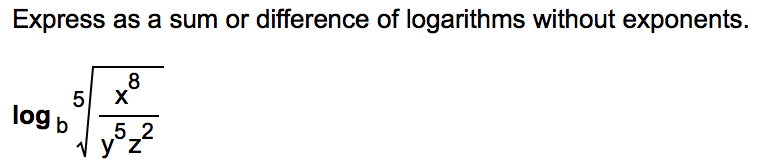 Solved Express as a sum or difference of logarithms without | Chegg.com