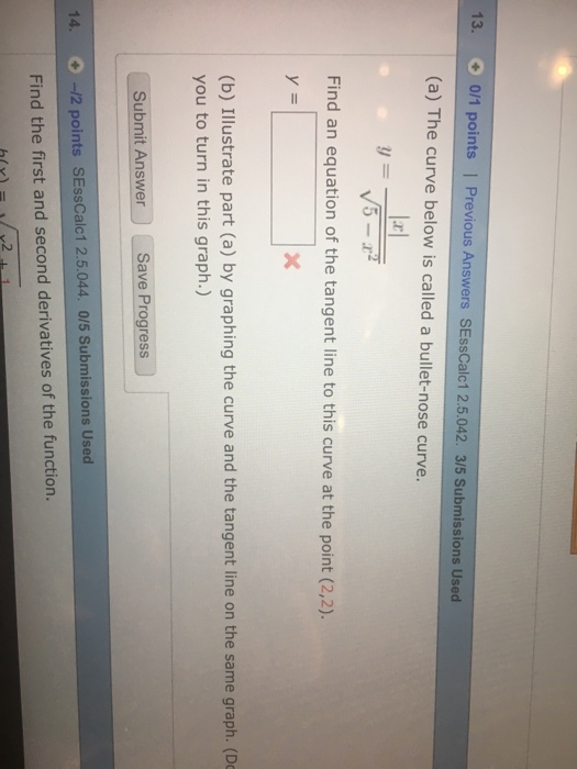 Solved The curve below is called a bullet-nose curve. y = | Chegg.com