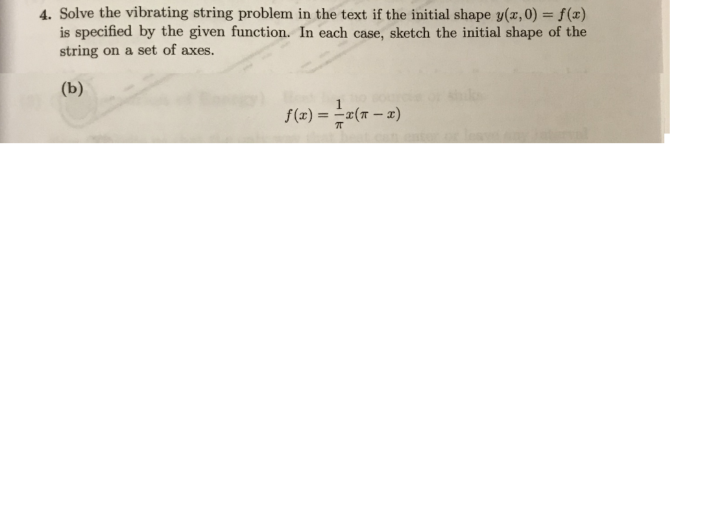 Solved Solve The Vibrating String Problem In The Text If 