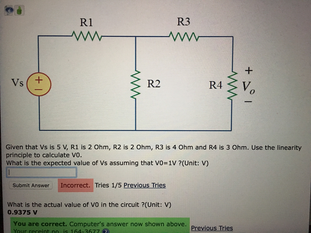 Solved Given that Vs is 5 V, R1 is 2 Ohm, R2 is 2 Ohm, R3 is | Chegg.com