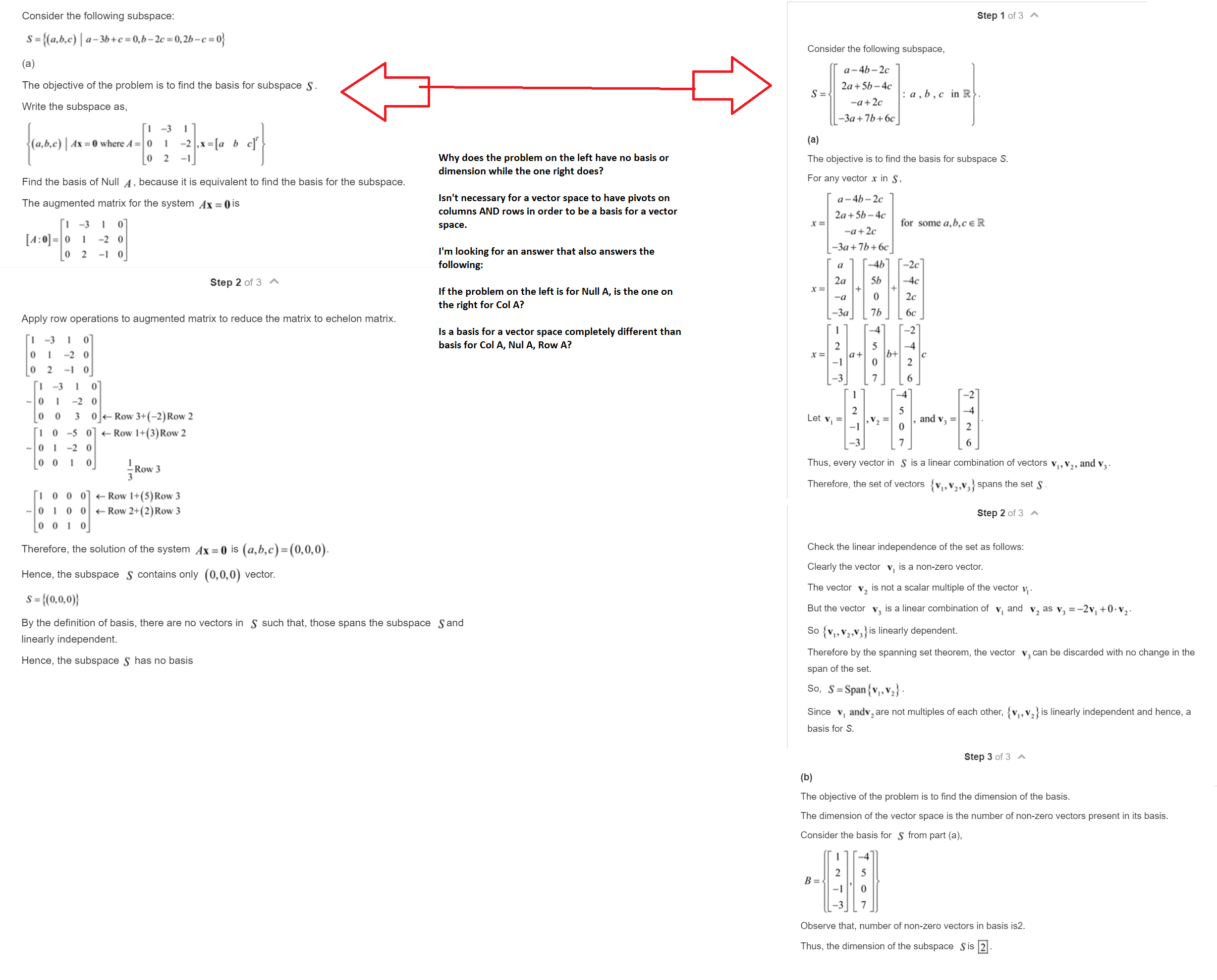 Solved Consider the following subspace: S = {(a, b, c)|a - | Chegg.com