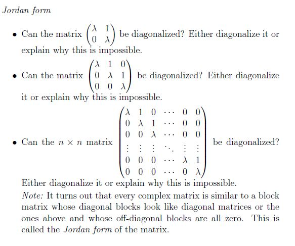 Solved Can the matrix be diagonalized? Either diagonalize | Chegg.com