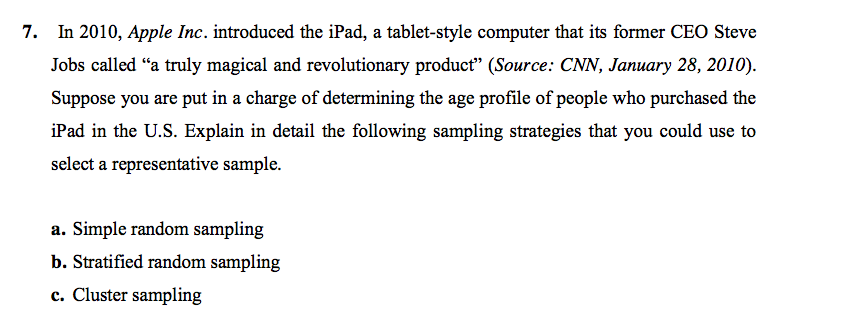 Solved In 2010, Apple Inc. introduced the iPad, a | Chegg.com