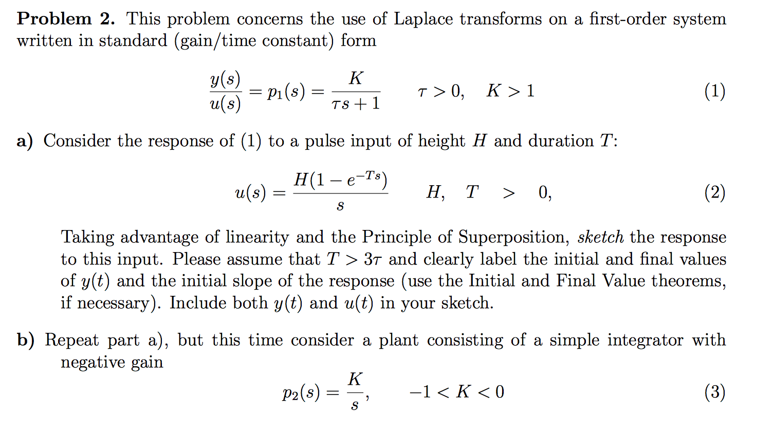 Solved This problem concerns the use of Laplace transforms | Chegg.com
