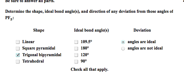 Solved Determine the shape, ideal bond angle(s), and | Chegg.com