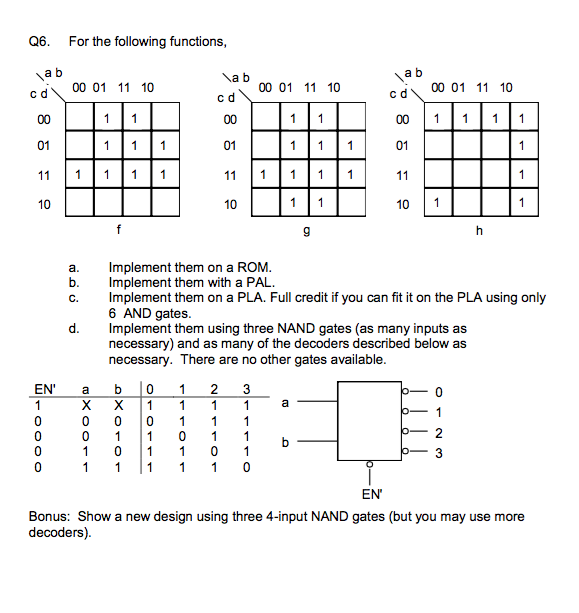 Solved d) (20) Implement it with two active high decoders | Chegg.com