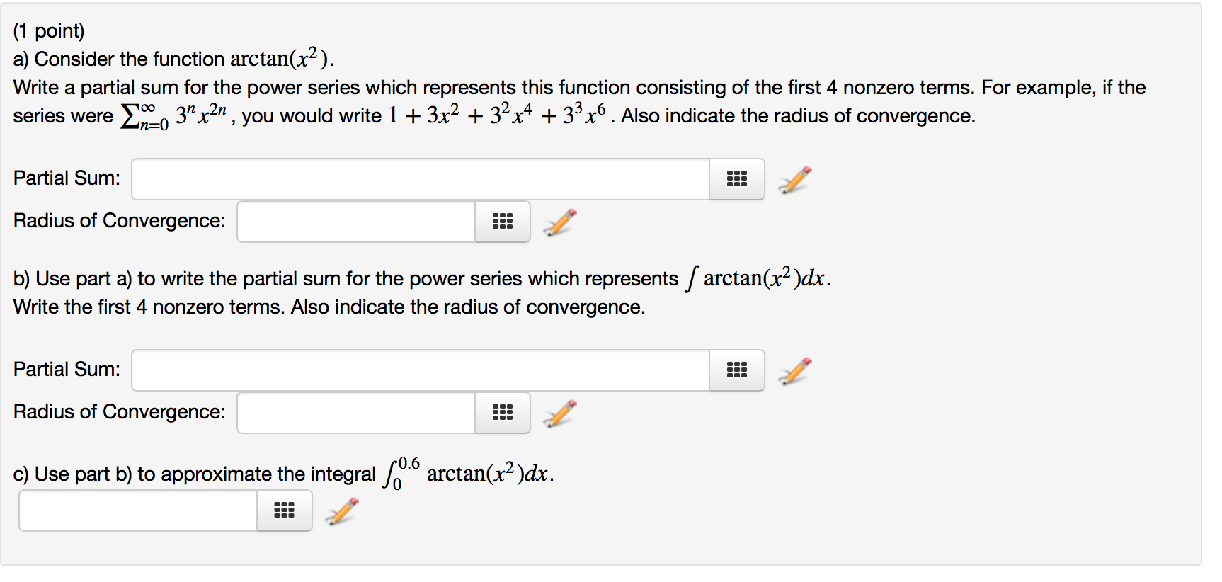 Solved 11. Consider the function arctan(x2) Write a partial | Chegg.com
