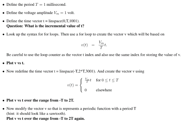 . Define the period T = 1 millisecond. . Define the | Chegg.com