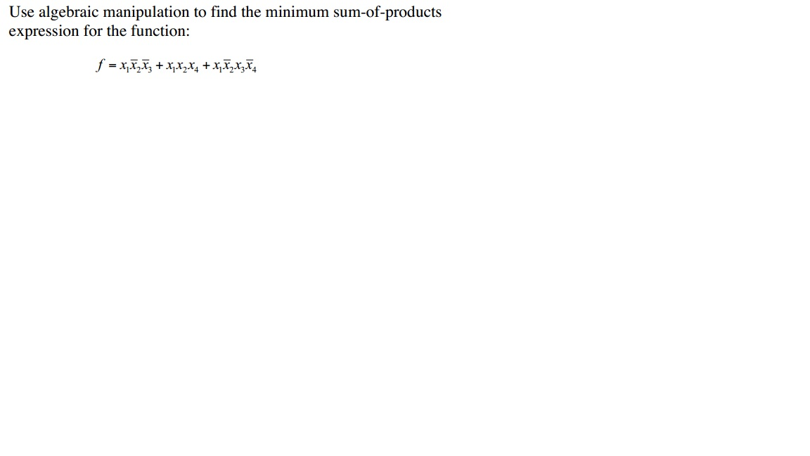 Solved Use Algebraic Manipulation To Find The Minimum