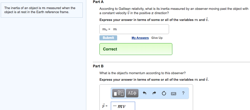 Solved The inertia of an object is m measured when the | Chegg.com