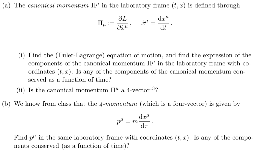 A The Canonical Momentum 11μ In The Laboratory 