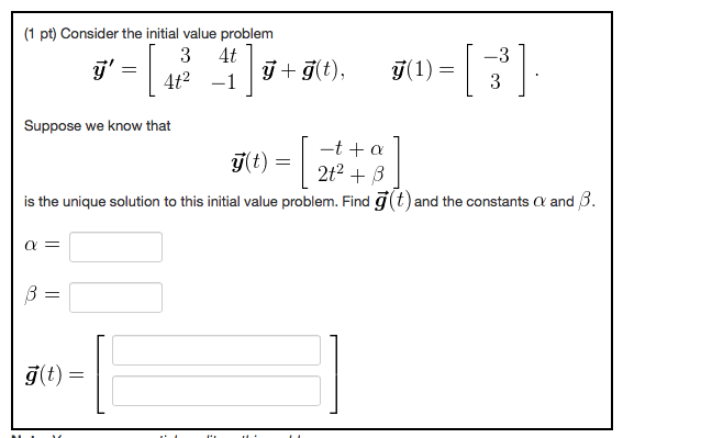 Solved Consider the initial value problem y = [3 4t^2 4t | Chegg.com