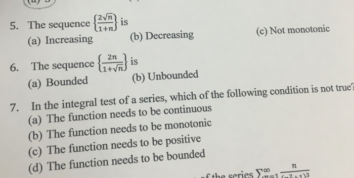 Solved The Sequence Increasing Decreasing Not Monotonic The