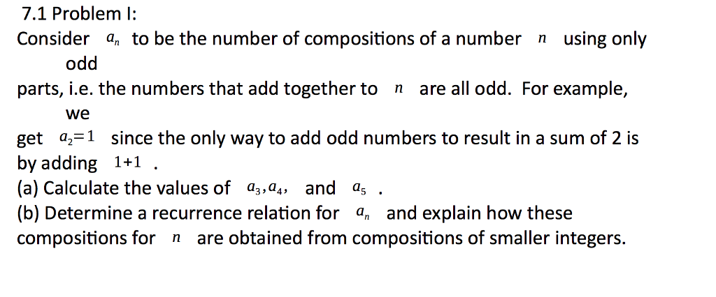 Solved 7.1 Probleml: Consider an to be the number of | Chegg.com