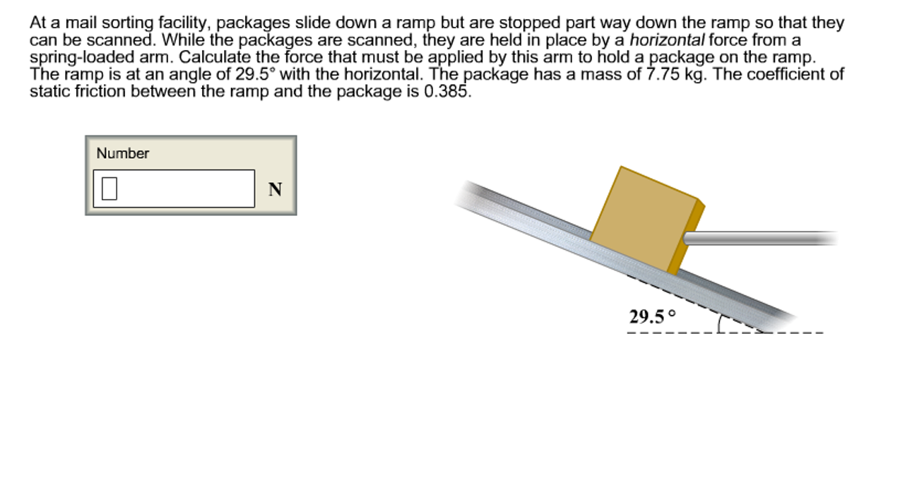 Solved At a mail sorting facility, packages slide down a | Chegg.com