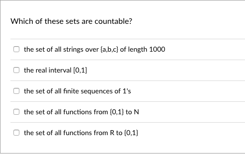 Solved Which of these sets are countable? the set of all | Chegg.com