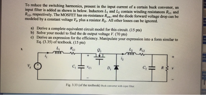 Solved To reduce the switching harmonics, present in the | Chegg.com