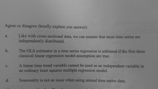 Solved Agree or disagree (briefly explain you answer): Like | Chegg.com Solved Agree or disagree (briefly explain you answer): Like | Chegg.com