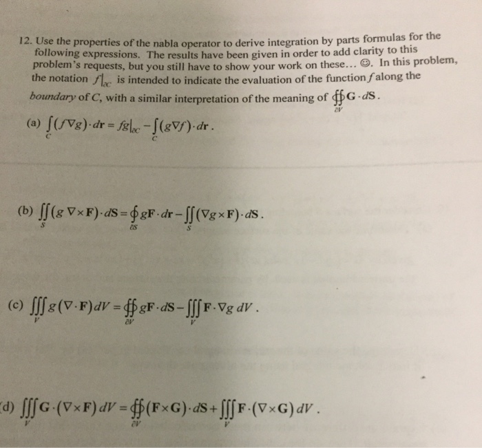 Solved Use the properties of the nabla operator to derive | Chegg.com